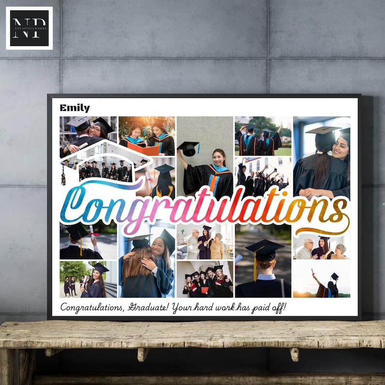 Congratulations Photo Collage Canva Template | Graduation Picture Frame ...