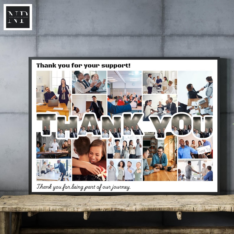 Editable Thank You Photo Collage Template, Custom Farewell Gift ...