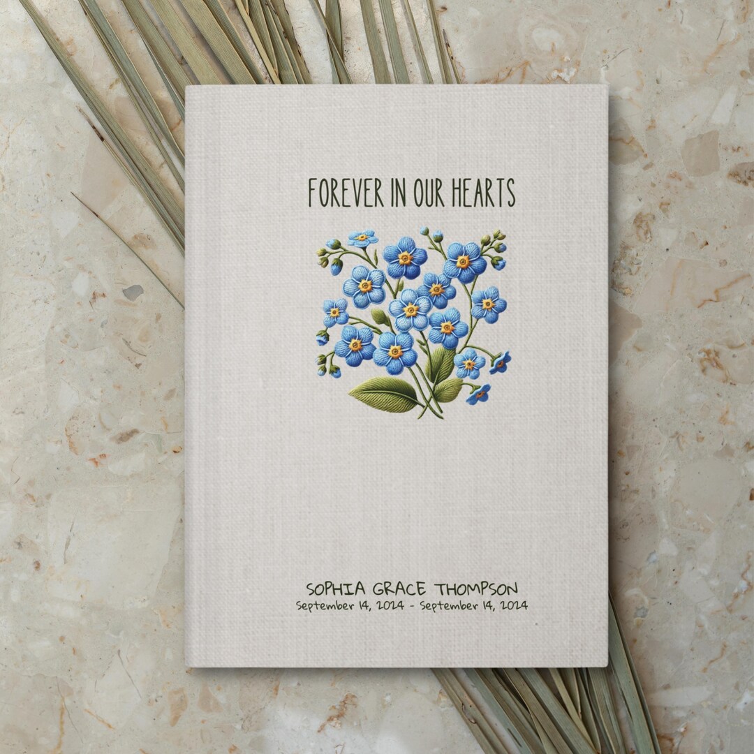 Forget Me Not Funeral Guest Book: Baby Loss Memorial, Sympathy Gift - Etsy
