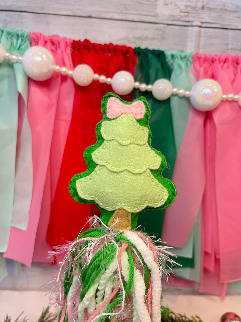 Christmas Tree Wand//christmas Tree Photo Prop//light Green Christmas ...