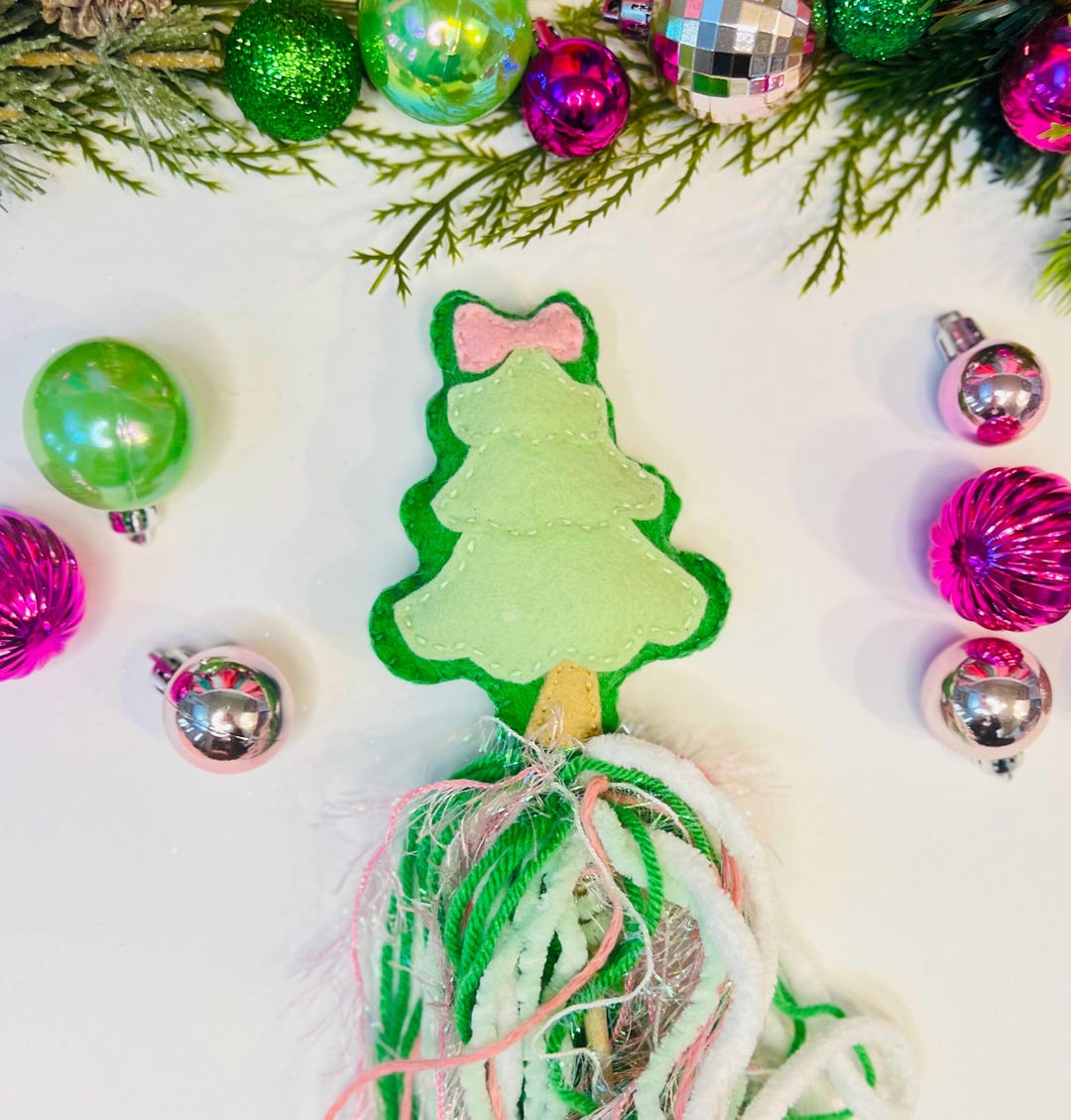 Christmas Tree Wand//christmas Tree Photo Prop//light Green Christmas ...
