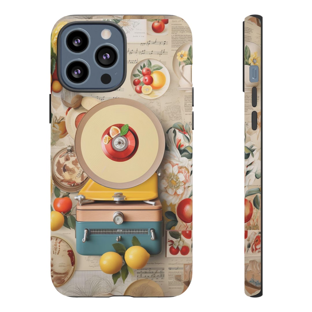 Fruit & Vintage Record Player Phone Case, Coquette Cover - Etsy