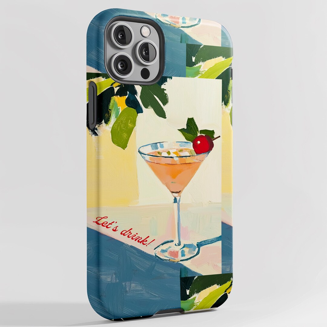 Retro Cocktail Art iPhone Case, Drink Painting - Etsy