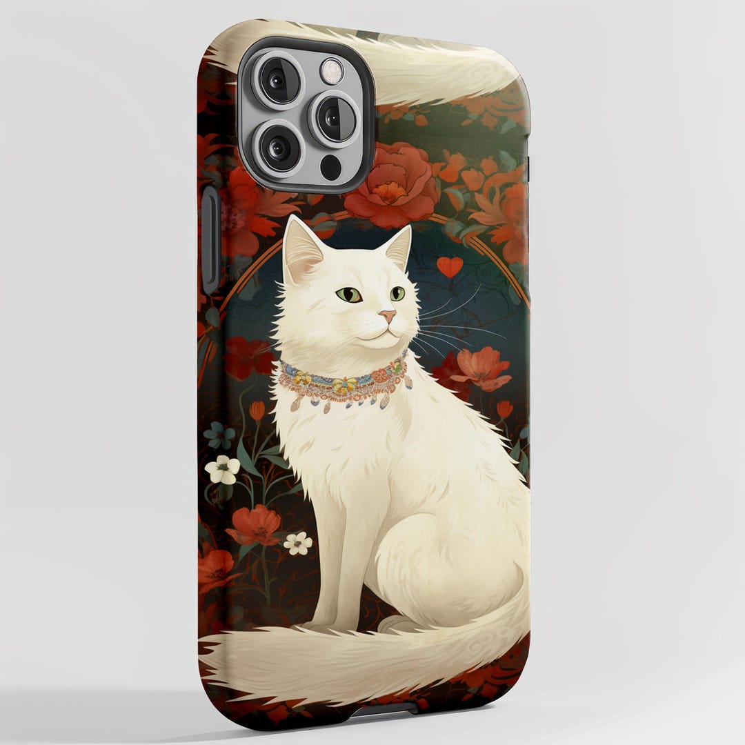 Cute Cat Phone Case, Minimalist & Aesthetic Kitty Silicone Cover, Cat ...