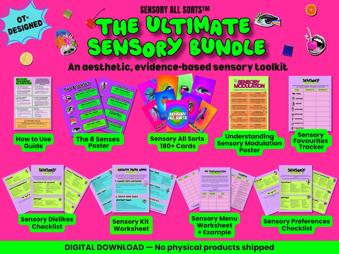 Sensory Modulation Toolkit OT Bundle Posters + 184 Cards + Therapy ...