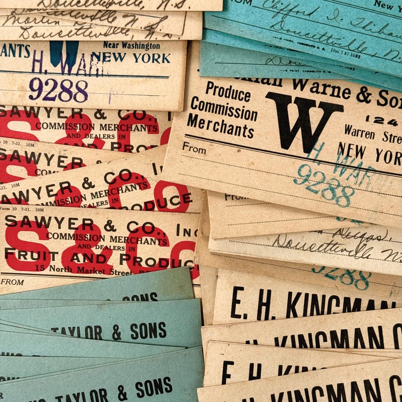 Vintage 1930s Fruit & Produce Crate Shipping Tags - Etsy