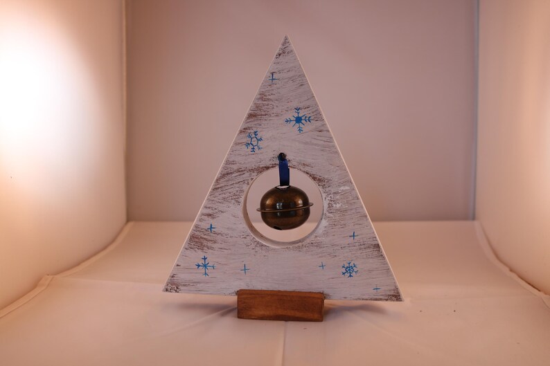 Handmade Wooden Christmas Tree Set: Distressed Jingle Bell Decor - Etsy