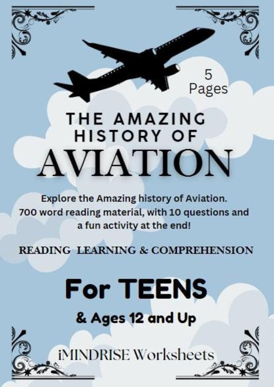 History of Aviation Assignment Worksheets for Teens - Etsy