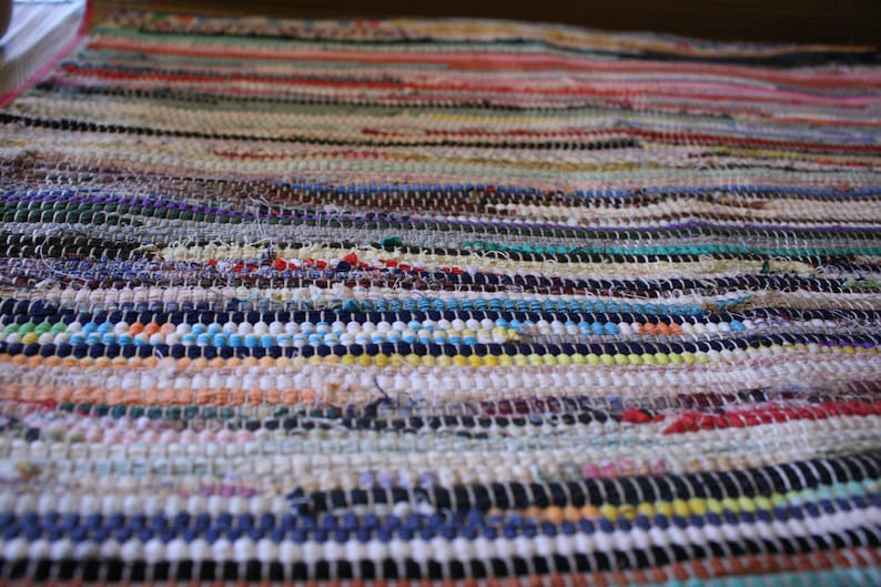 Old Fashioned Multi Color Hit and Miss Rag Rug - Etsy