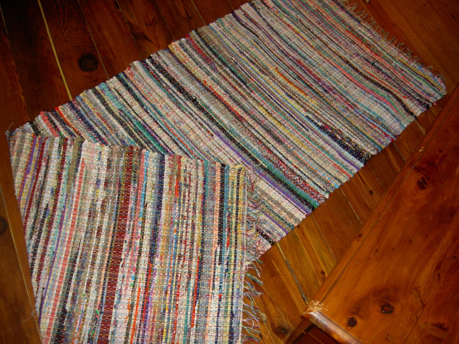 Old Fashioned Multi Color Hit and Miss Rag Rug - Etsy