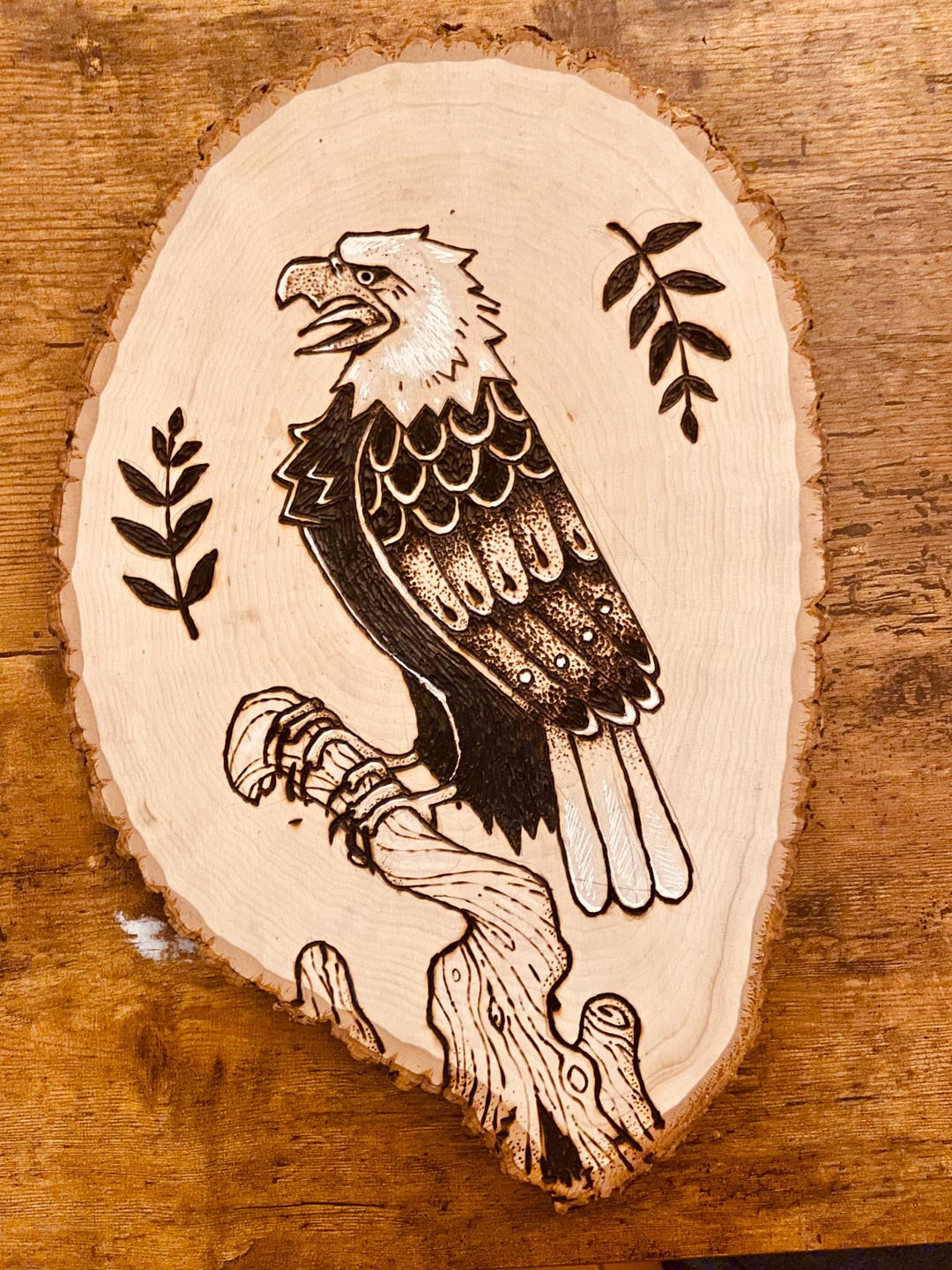 Bald Eagle Pyrography Wall Art - Etsy