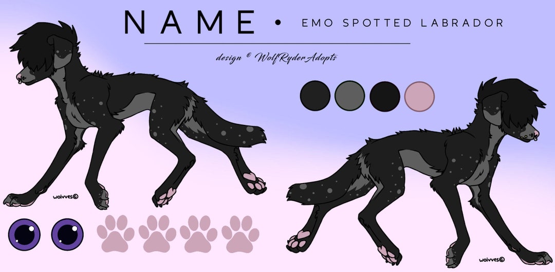 Emo Spotted Labrador Adopt Feral or Anthro Furry / Fursuit Design - Etsy