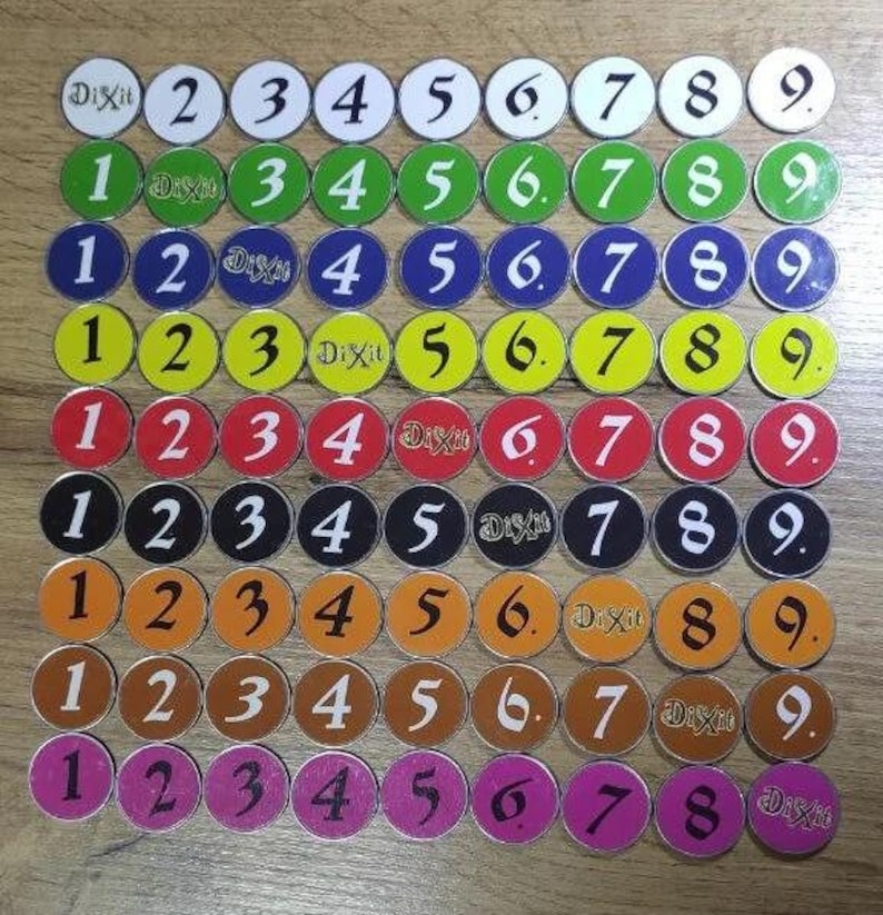 DIXIT. Voting Tokens for the Game Dixit on a Metal Base for up to 12 ...