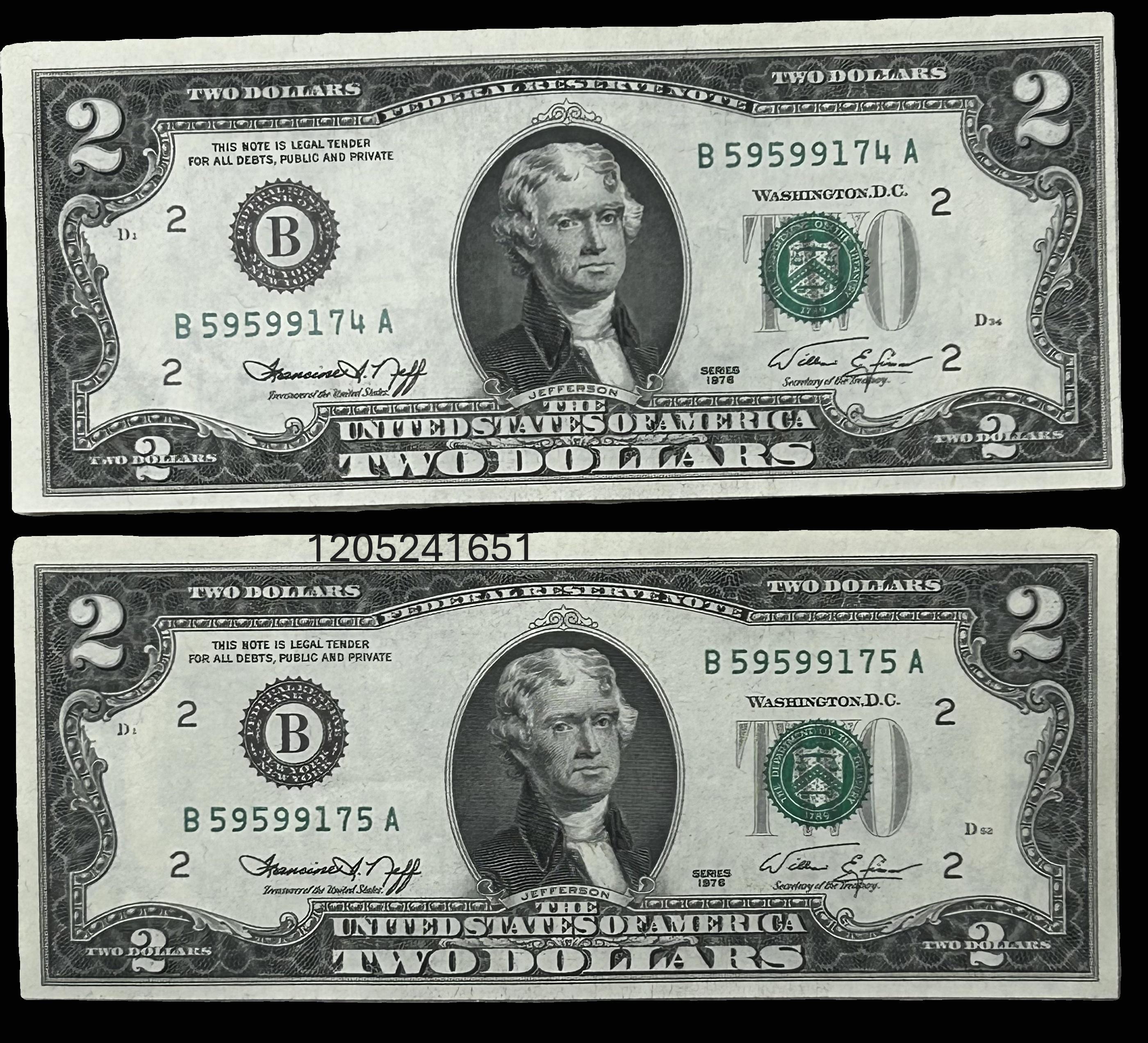 1976 Bi-centennial Sequential Sn's Error Bill - Etsy