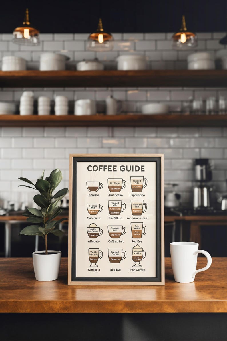 Modern Coffee Guide Printable – Aesthetic Coffee Chart Wall Art ...