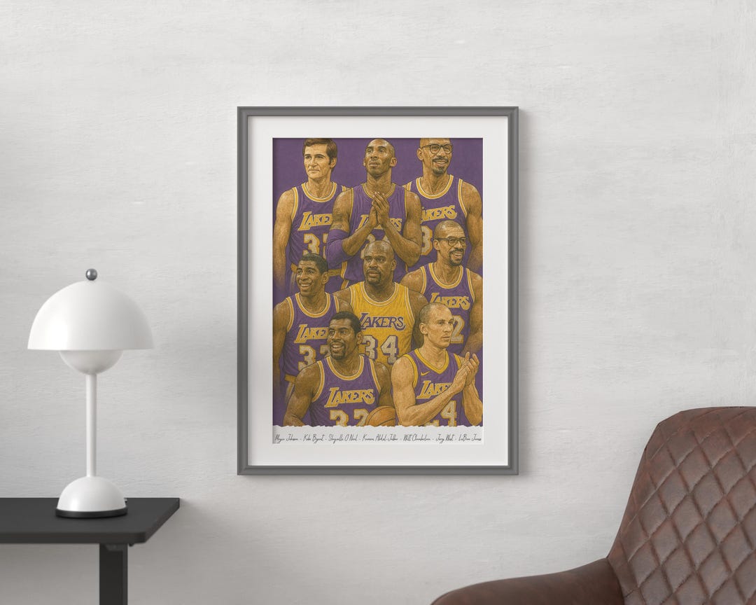 Los Angeles Lakers Legends Wall Art | Basketball Printable Poster | NBA ...