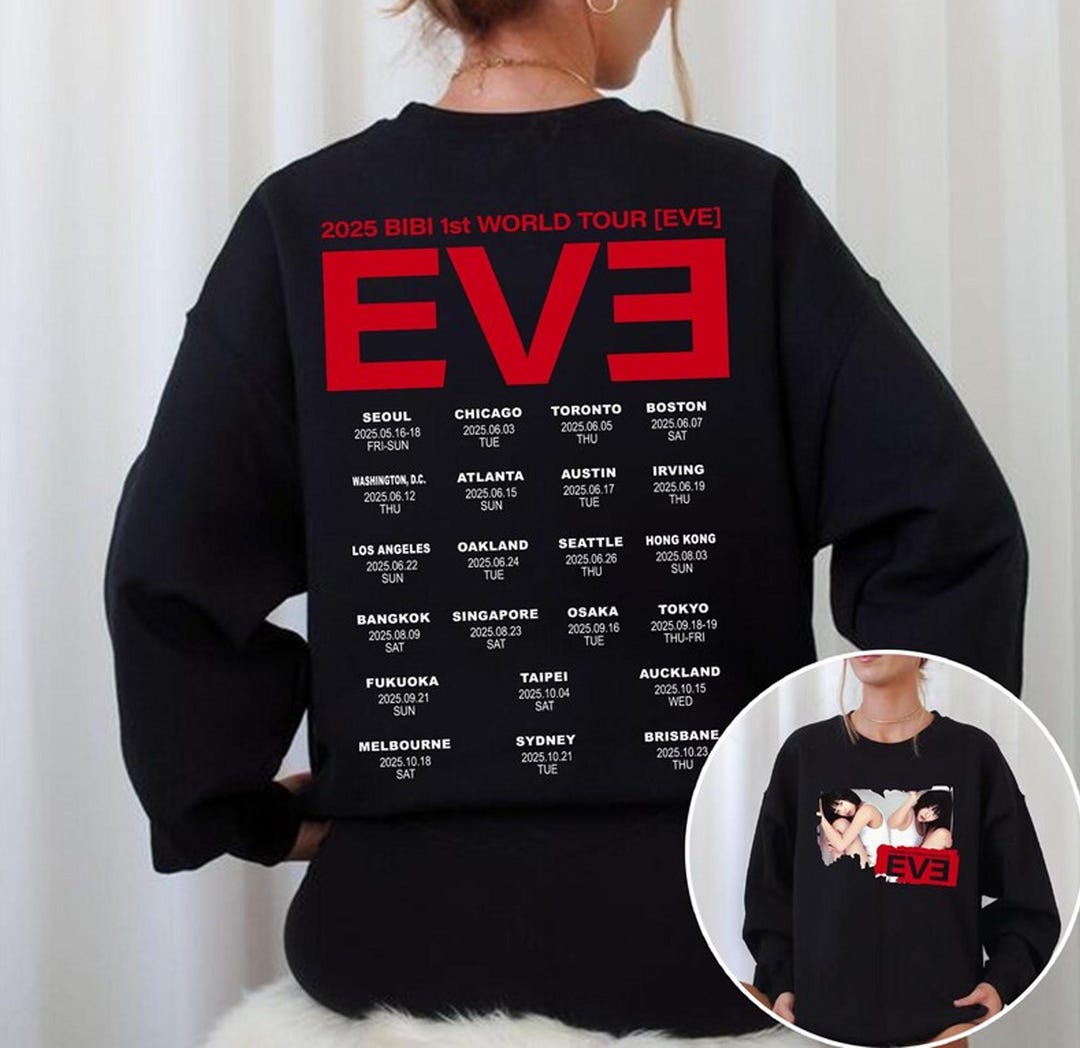 Bibi 1st World Tour Eve 2025 Sweatshirt, Eve: Romance Shirt, Bibi Kpop ...