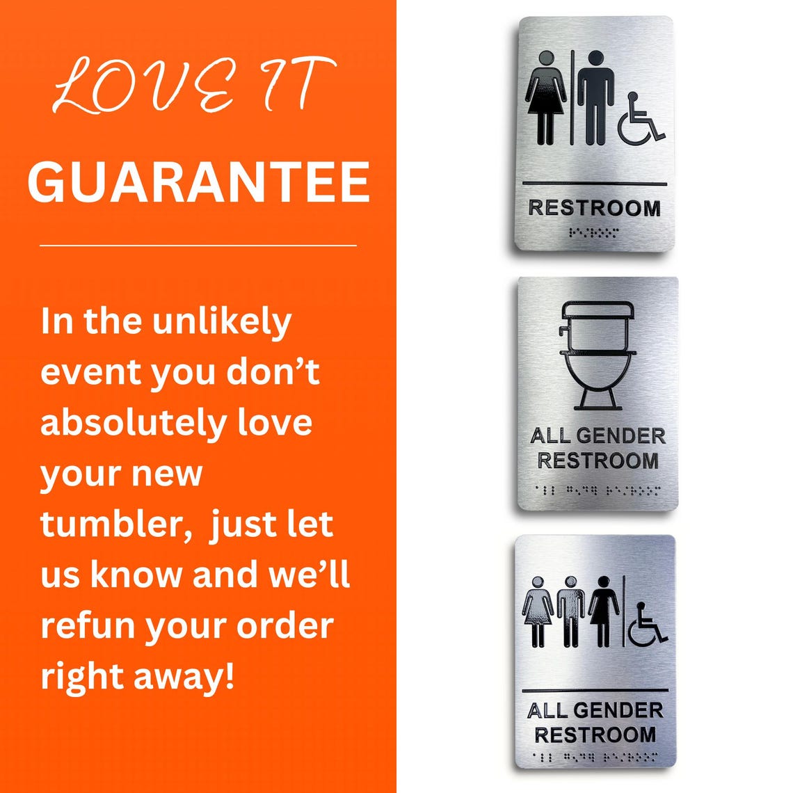 Restroom Sign Braille ADA Compliant Restroom Signs | Aluminum 6x9 ...