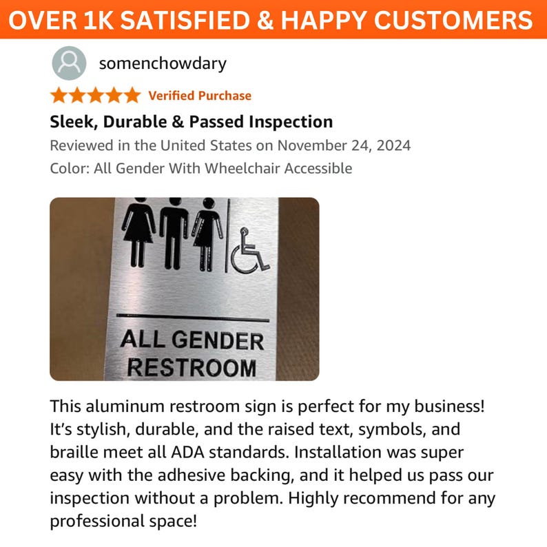 Restroom Sign Braille ADA Compliant Restroom Signs | Aluminum 6x9 ...