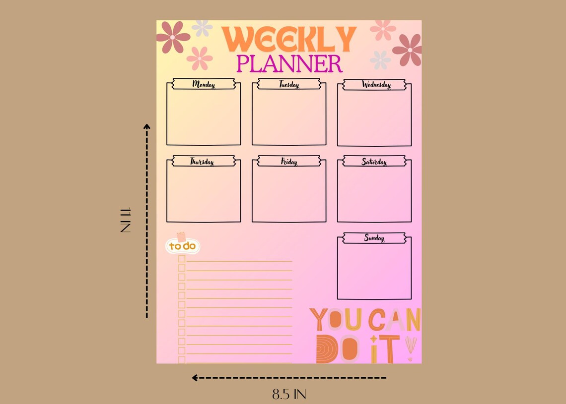 Groovy Planner- PRINTABLE DIGITAL Download, Groovy Weekly Planner ...