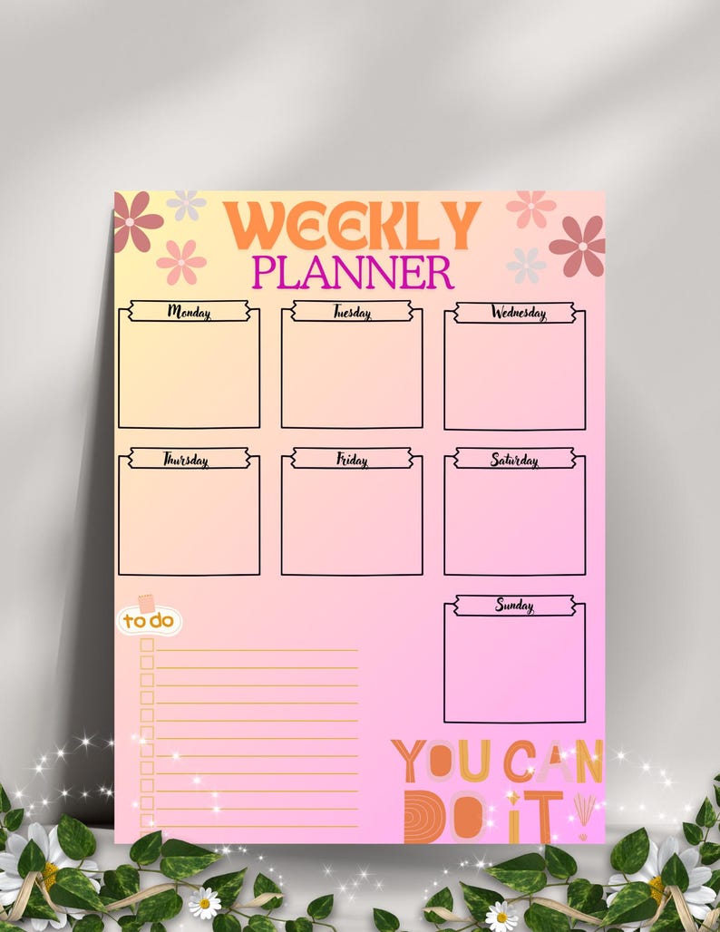 Groovy Planner- PRINTABLE DIGITAL Download, Groovy Weekly Planner ...