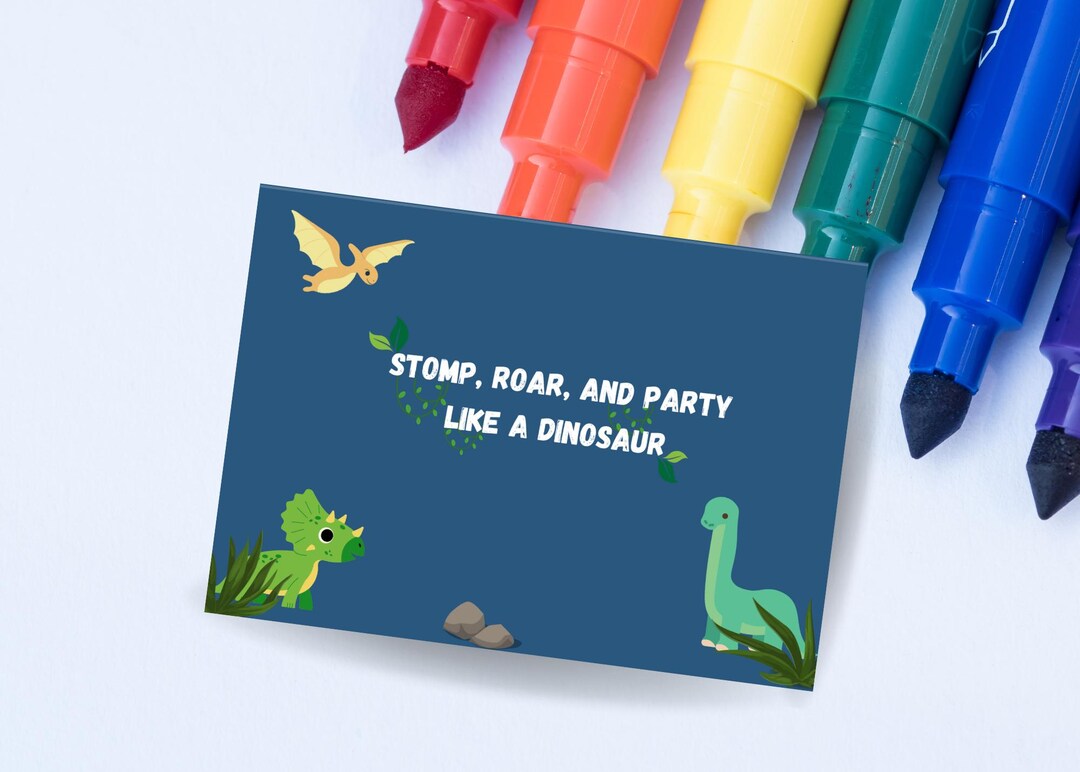 Dinosaur Happy Birthday Card- PRINTABLE DIGITAL Download, Happy ...