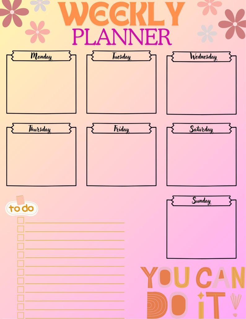 Groovy Planner- PRINTABLE DIGITAL Download, Groovy Weekly Planner ...
