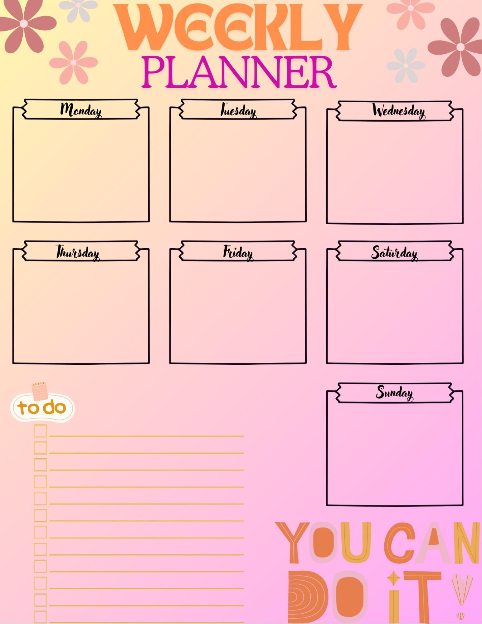 Groovy Planner- PRINTABLE DIGITAL Download, Groovy Weekly Planner ...