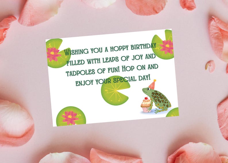Froggy Happy Birthday Card- PRINTABLE DIGITAL Download, Happy Birthday ...