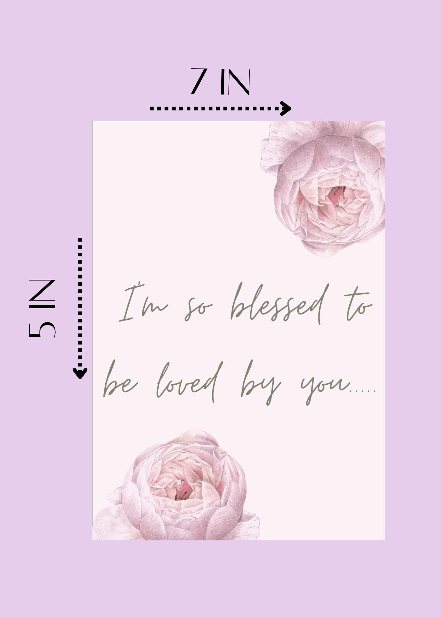Blessed Love Card- PRINTABLE DIGITAL Download, in Love, Blessed Love ...