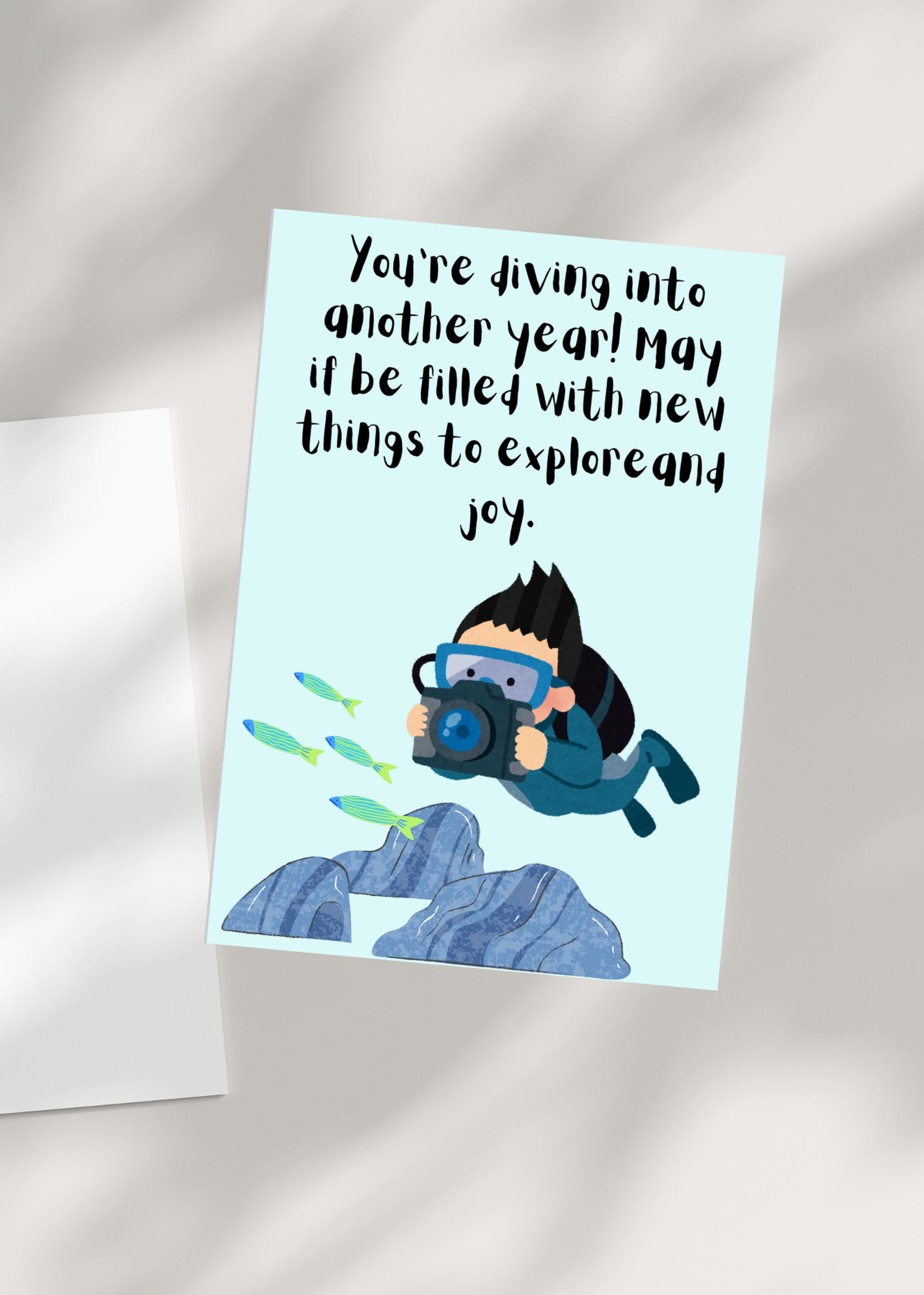 Diving, Happy Birthday Card- PRINTABLE DIGITAL Download, Happy Birthday ...