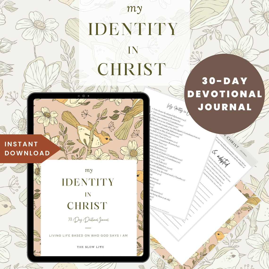 Identity in Christ 30 Day Devotional Journal Digital PDF Download ...