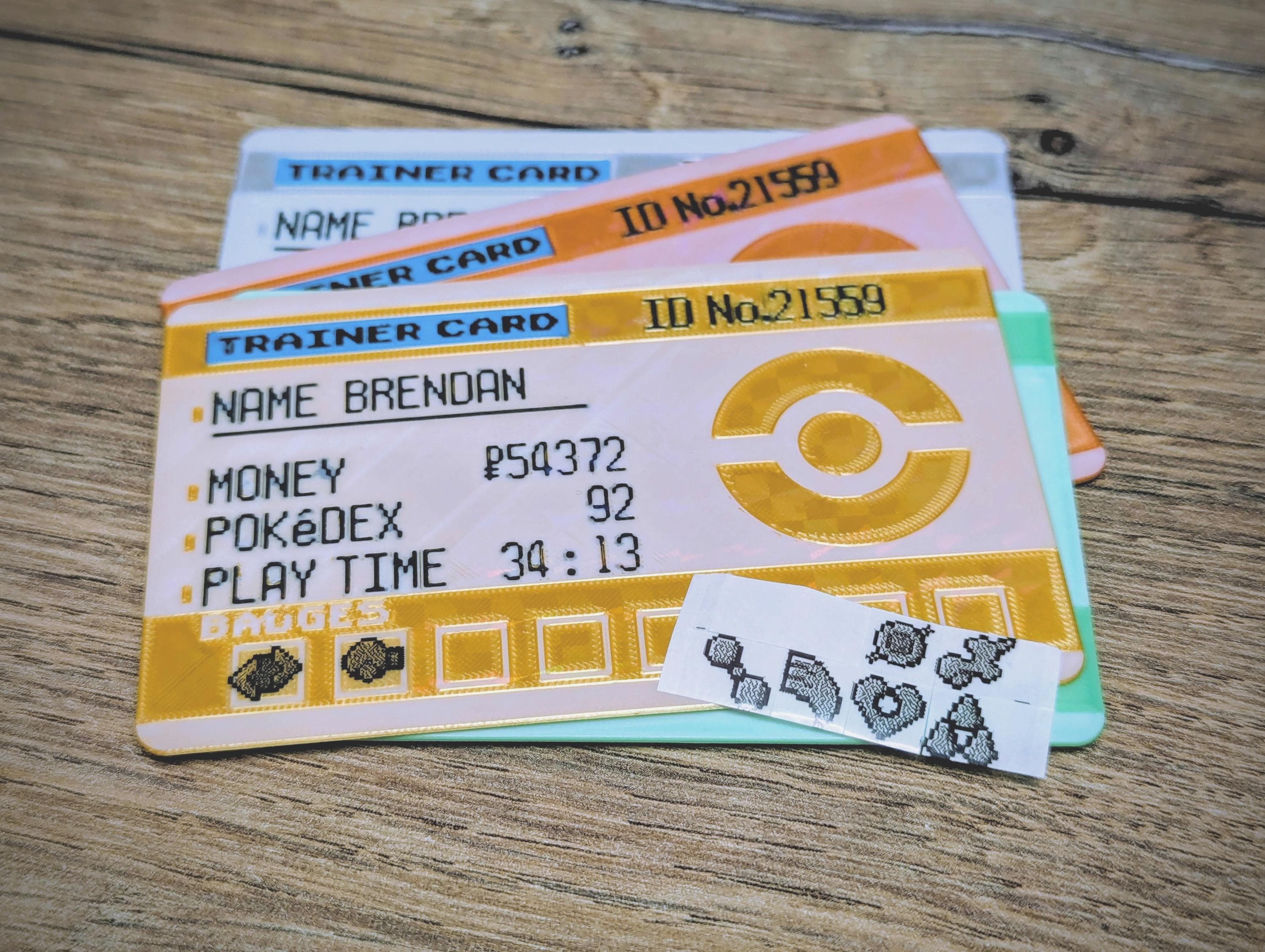 Personalized Pokémon Trainer ID Card With Badge Stickers - Etsy