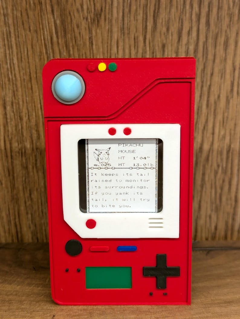 3D Printed Kanto Pokédex With Game Boy Printer Inserts - Etsy