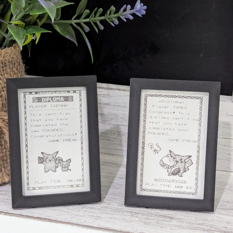 Personalized Pokédex Diploma: Game Boy Printer, 3D Printed Frame - Etsy