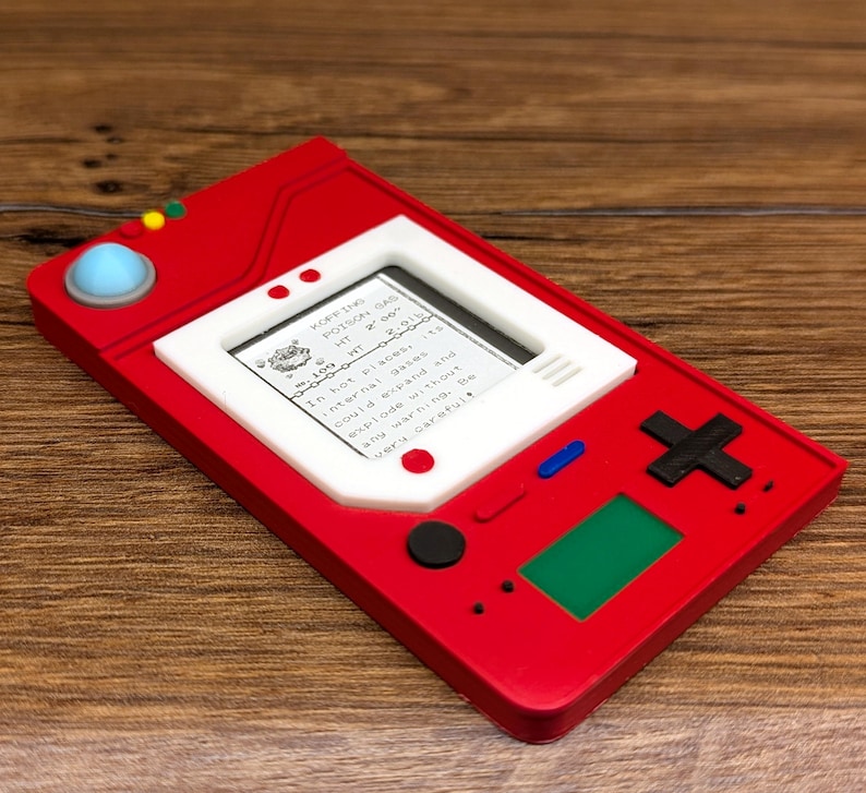 3D Printed Kanto Pokédex With Game Boy Printer Inserts - Etsy