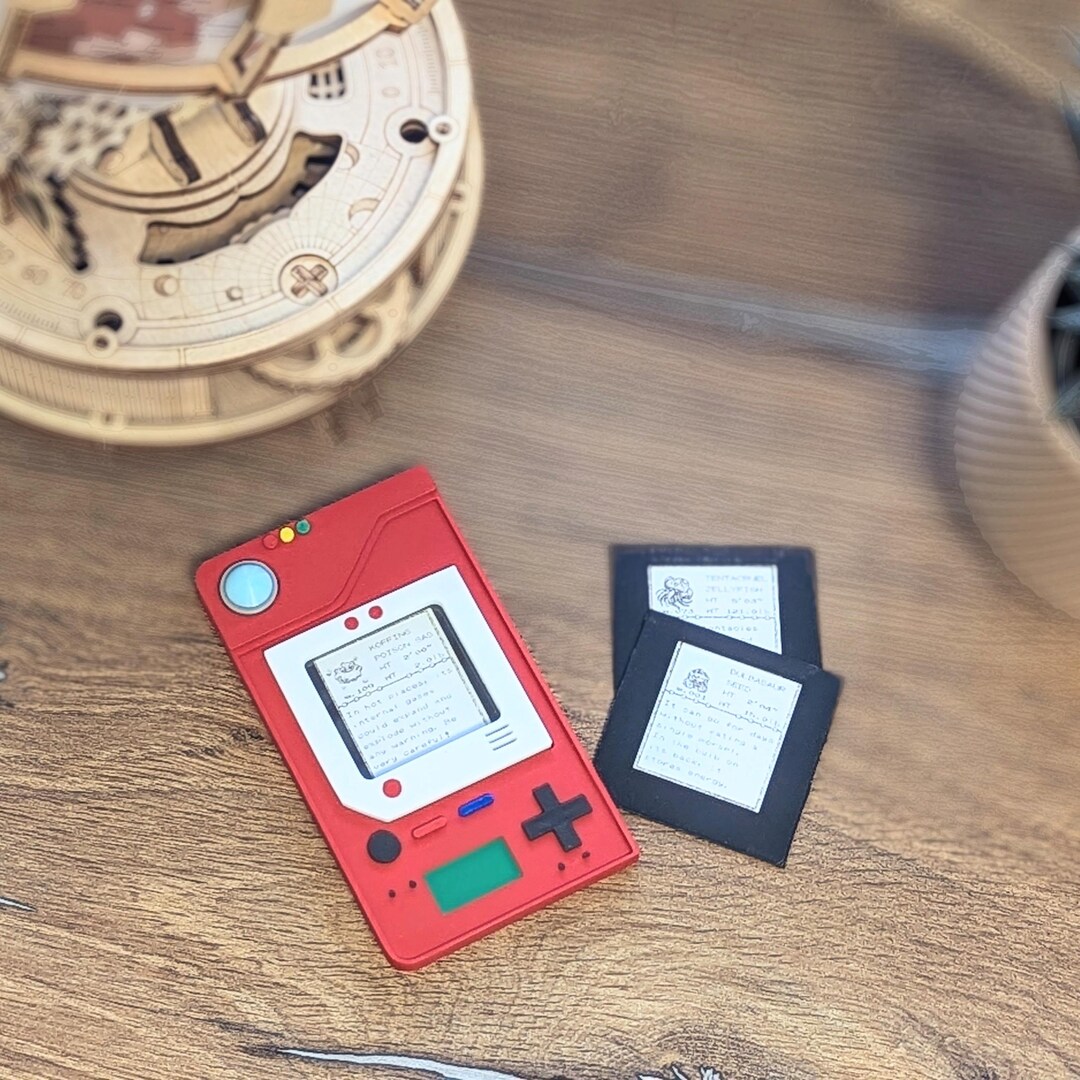 3D Printed Kanto Pokédex With Game Boy Printer Inserts - Etsy