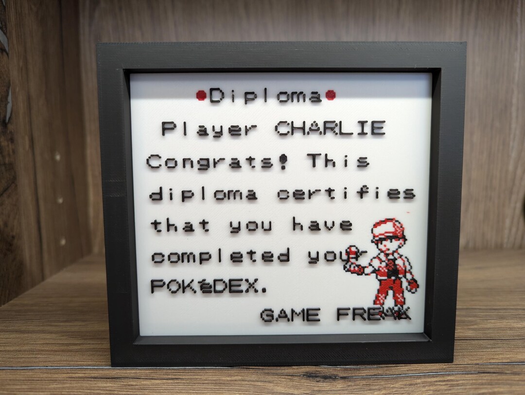 Pokédex Diploma Gen 1 3D Print - Etsy