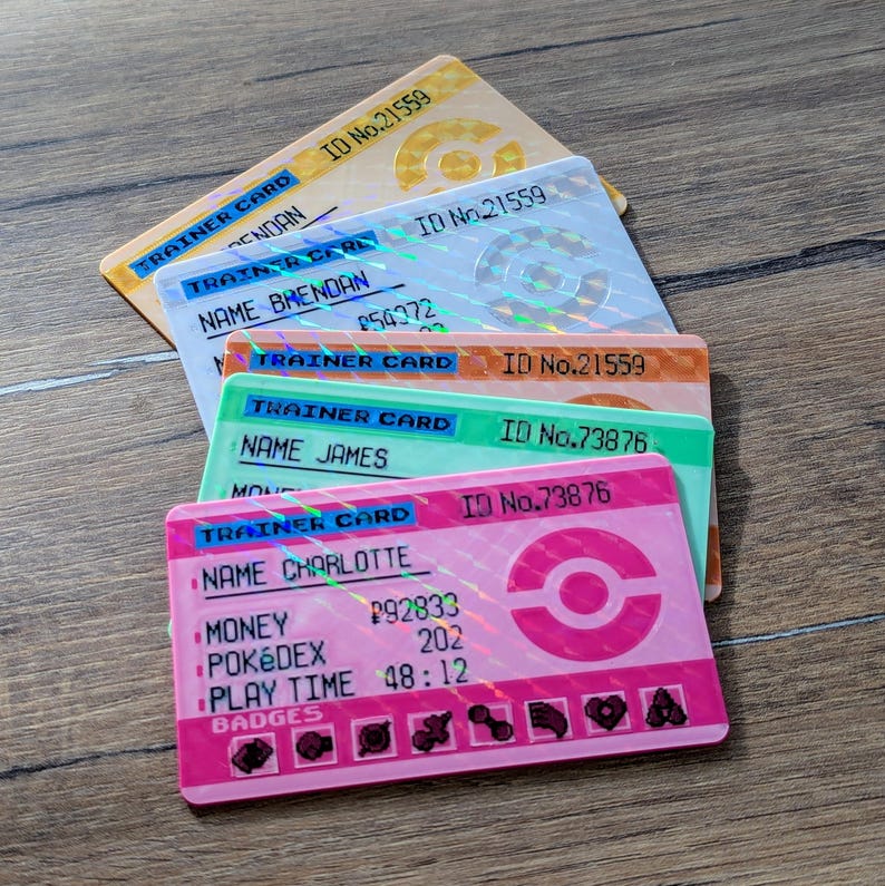 Personalized Pokémon Trainer ID Card With Badge Stickers - Etsy