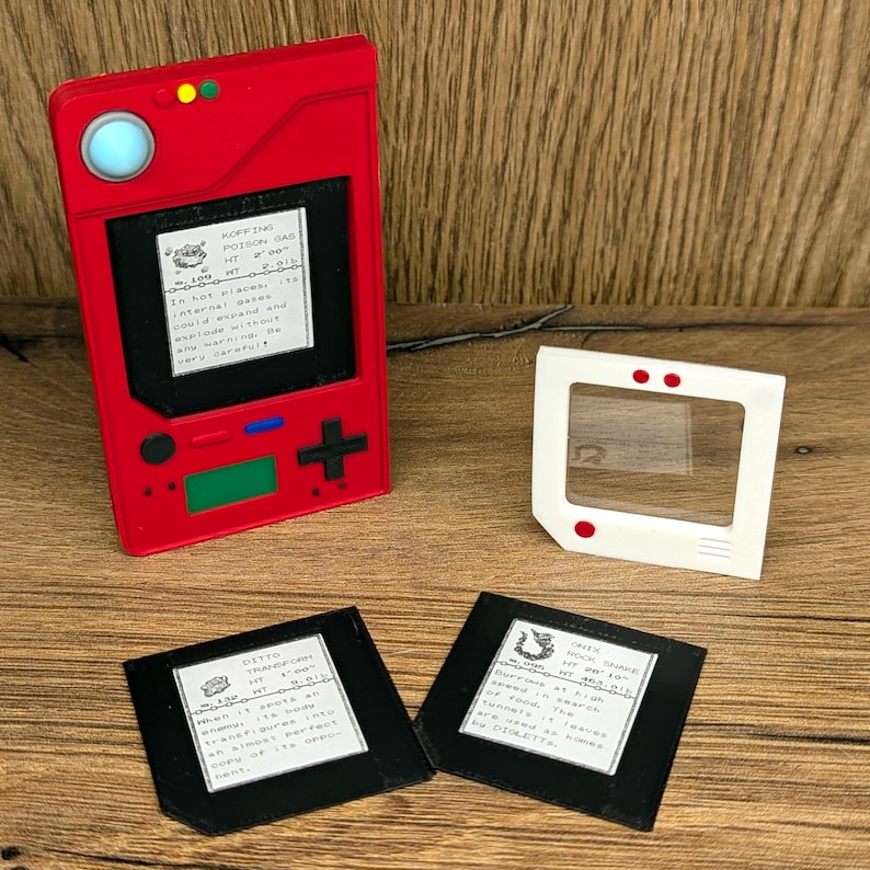 3D Printed Kanto Pokédex With Game Boy Printer Inserts - Etsy