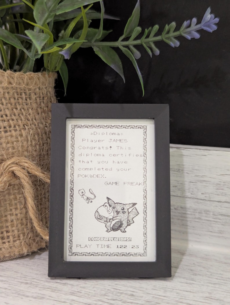 Personalized Pokédex Diploma: Game Boy Printer, 3D Printed Frame - Etsy