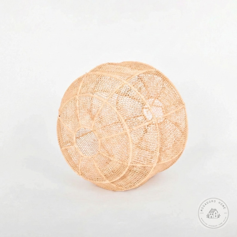 Raffia Pendant Light - Woven Globe Ceiling Lamp - Boho Ball Chandelier ...