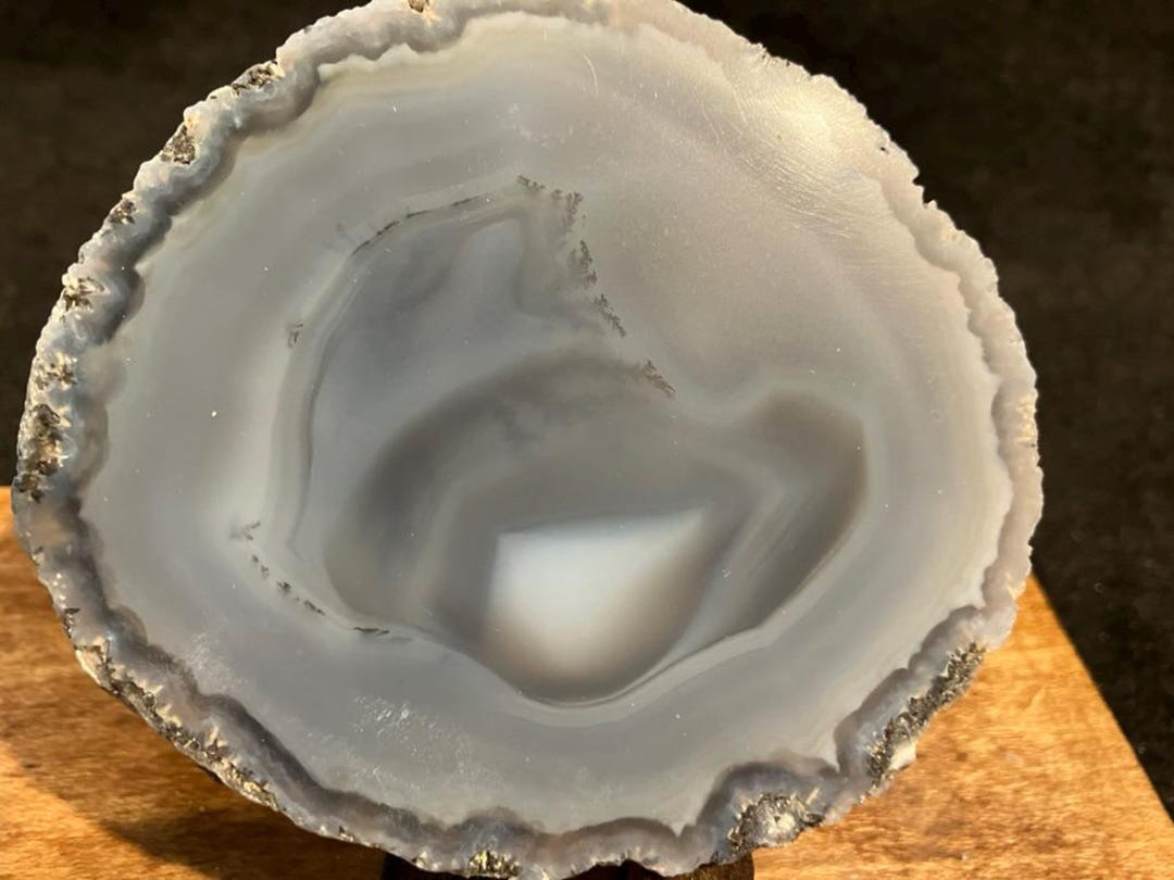 Blue Lacy Geode With Agate Features - Etsy