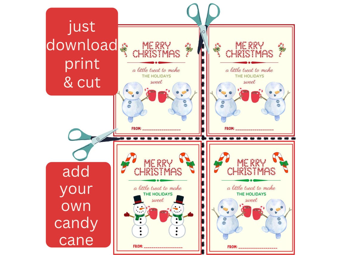 Candy Cane Gift Tag, Candy Cane Holder, Christmas Candy Cane Holder ...