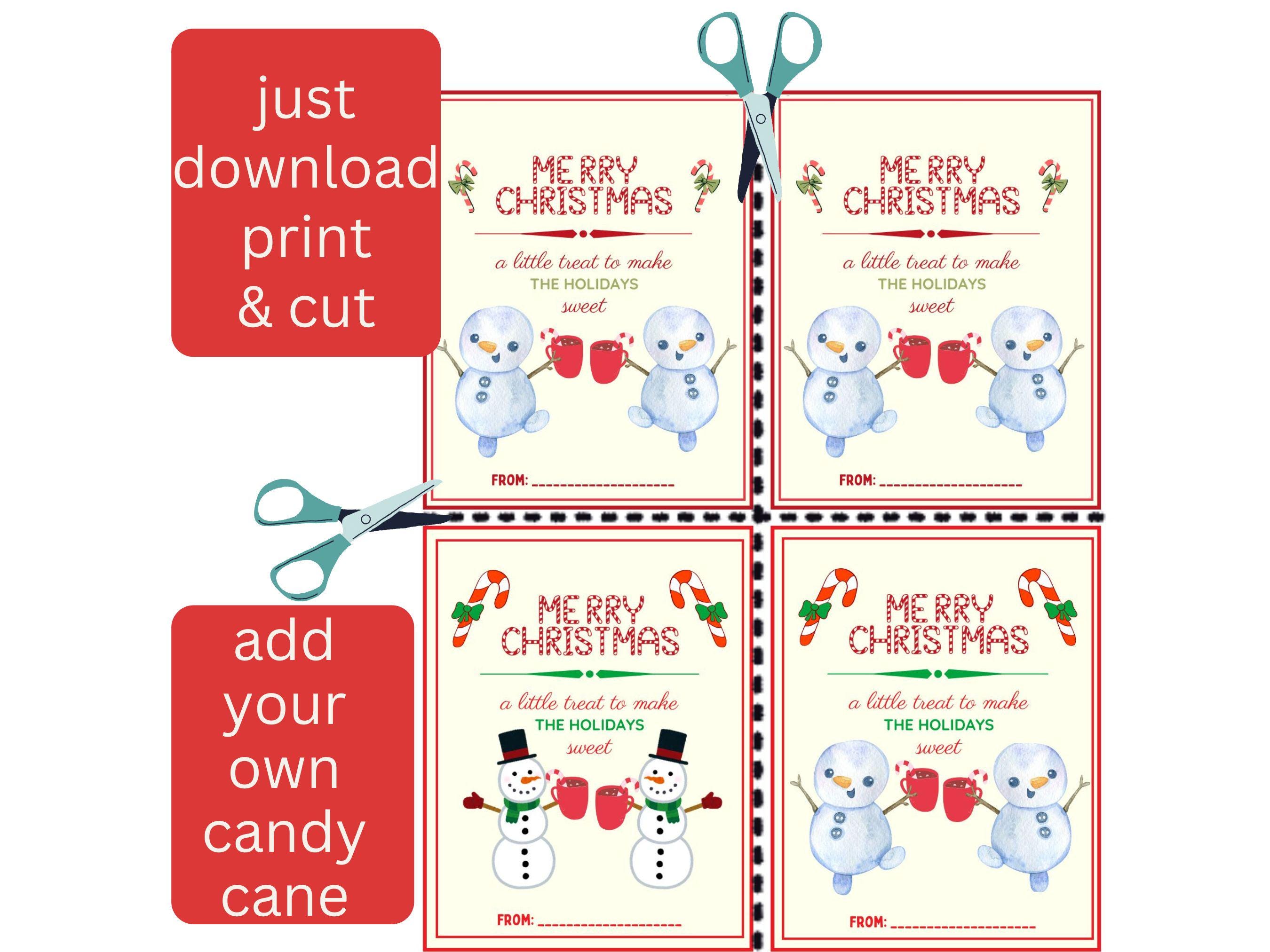 Candy Cane Gift Tag, Candy Cane Holder, Christmas Candy Cane Holder ...