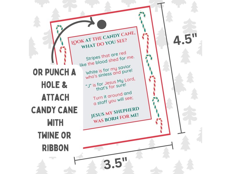 Candy Cane Legend Printable Gift Tag: Christian Christmas (digital ...
