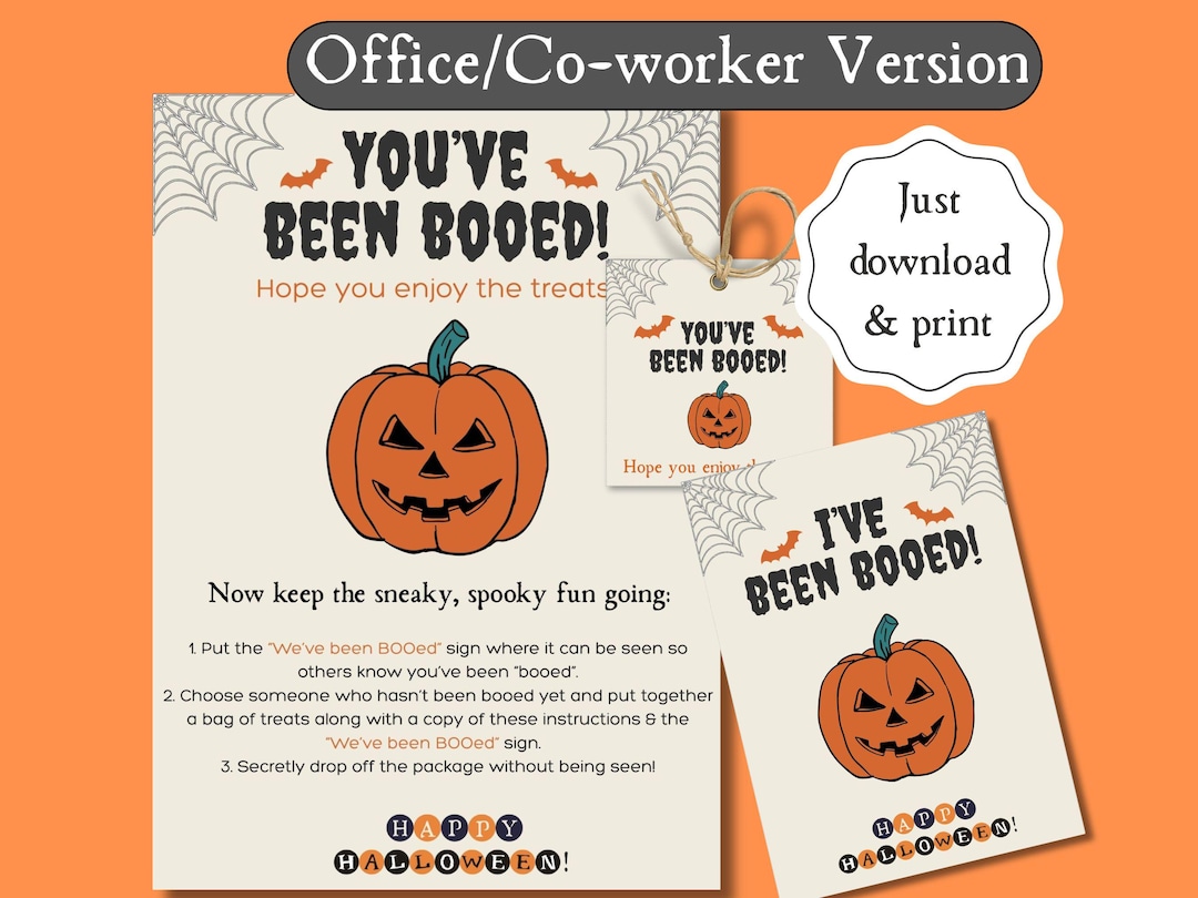 Printable You've Been Booed Kit, Halloween Boo Kit Coworker, Halloween ...