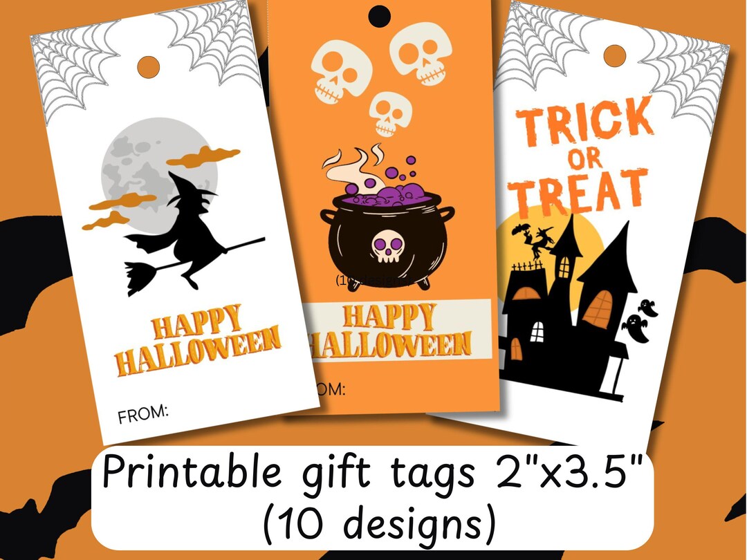 Printable Halloween Gift Tags: Kids Class Treats (digital Download ...