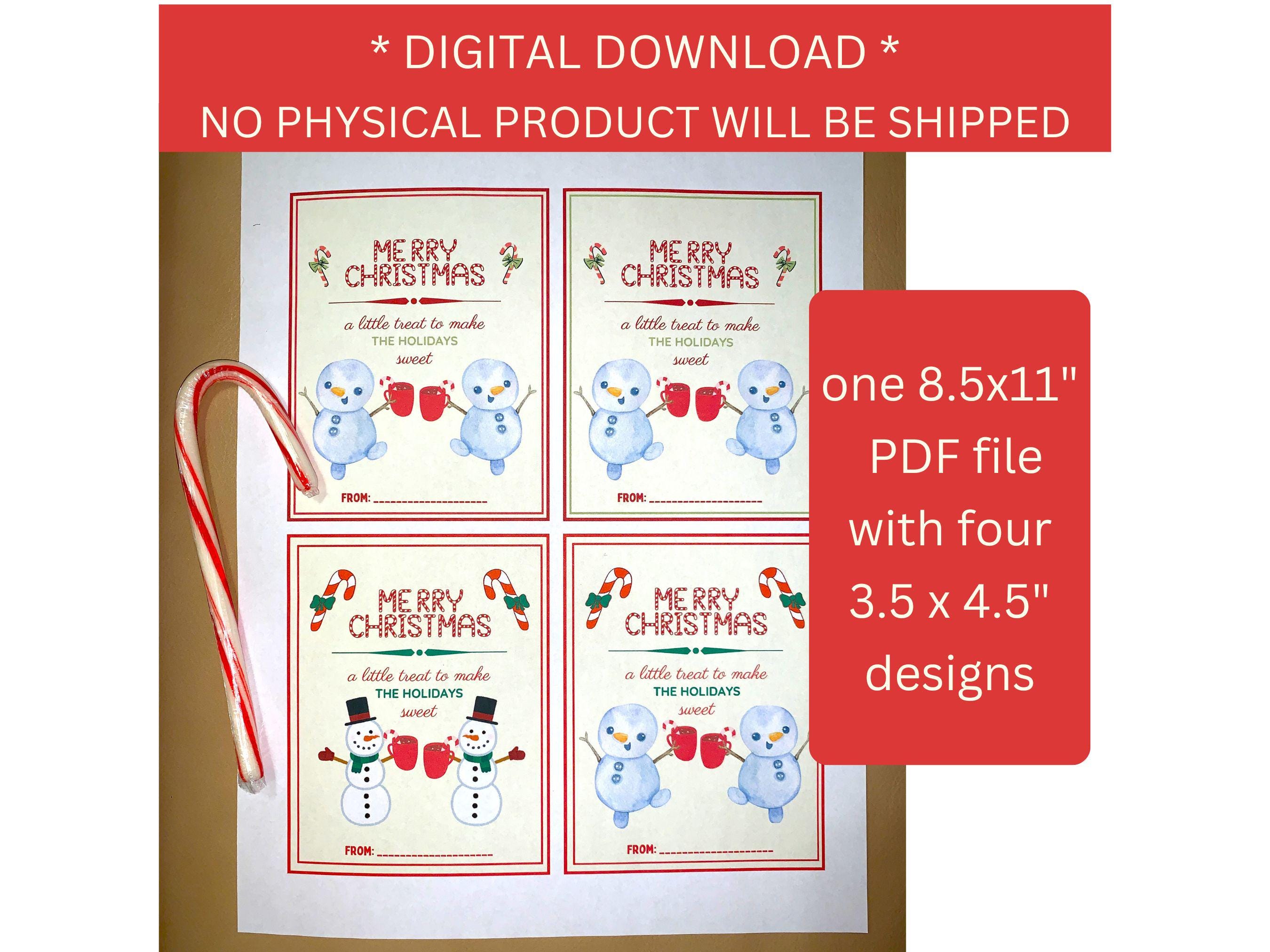 Candy Cane Gift Tag, Candy Cane Holder, Christmas Candy Cane Holder ...