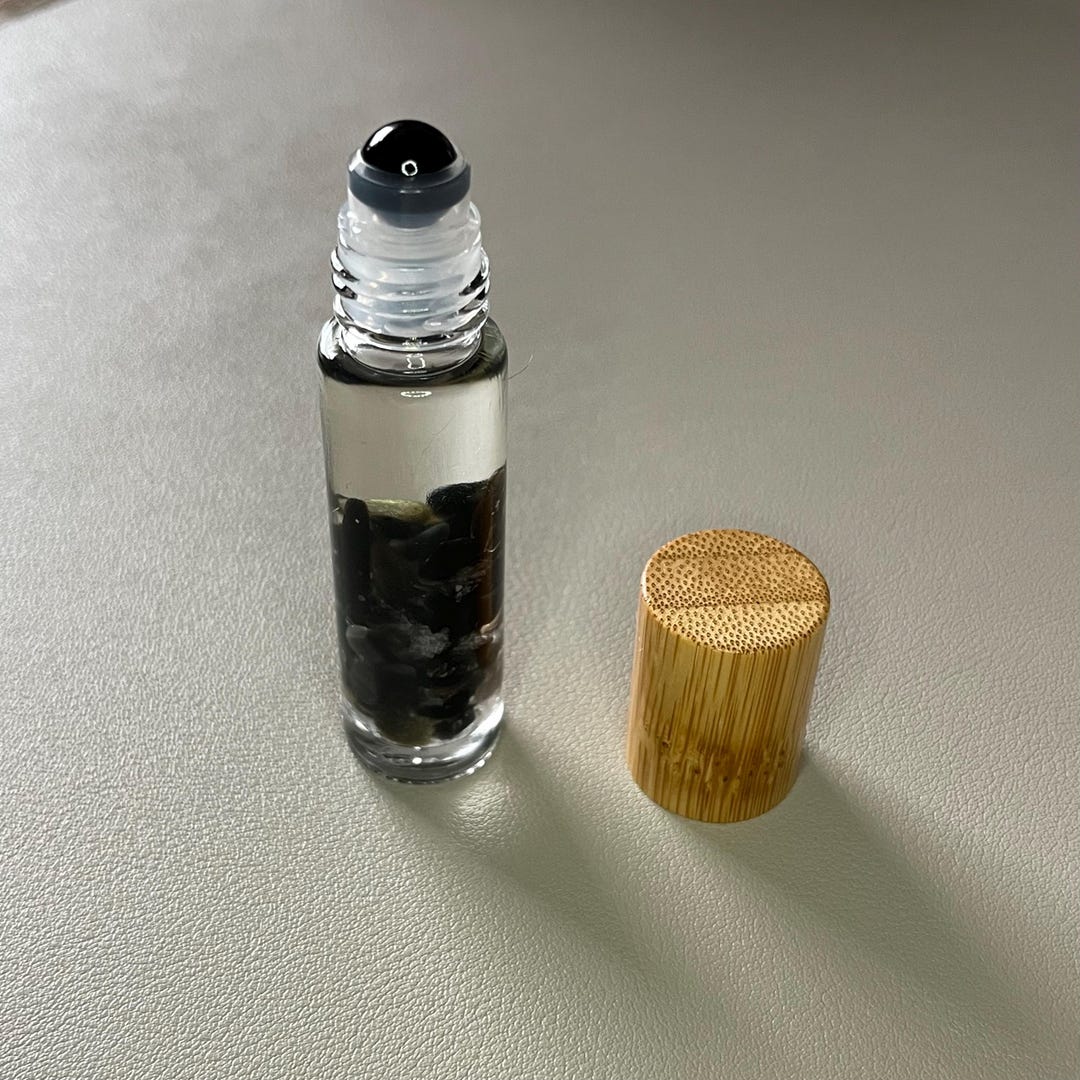 Crystal Infused Essential Oil Roller – Smoky Quartz, Onyx Protection ...